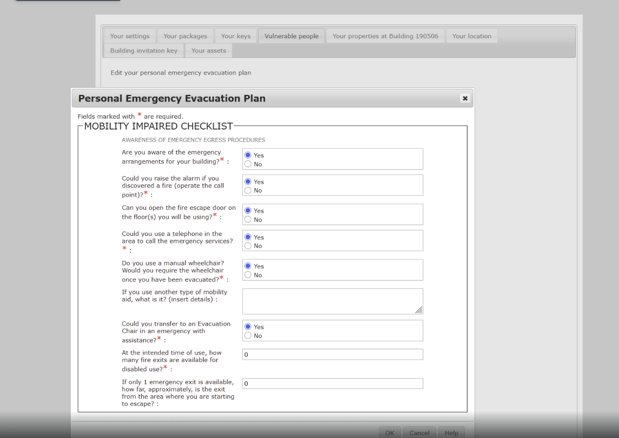 PEEPs - Personal Emergency Evacuation Plans – Dwellant Managing Agent